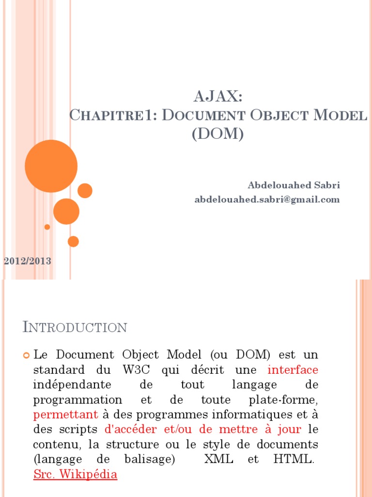 Document Object Model DOM | PDF | Modèle d'objet de document | Programmation informatique