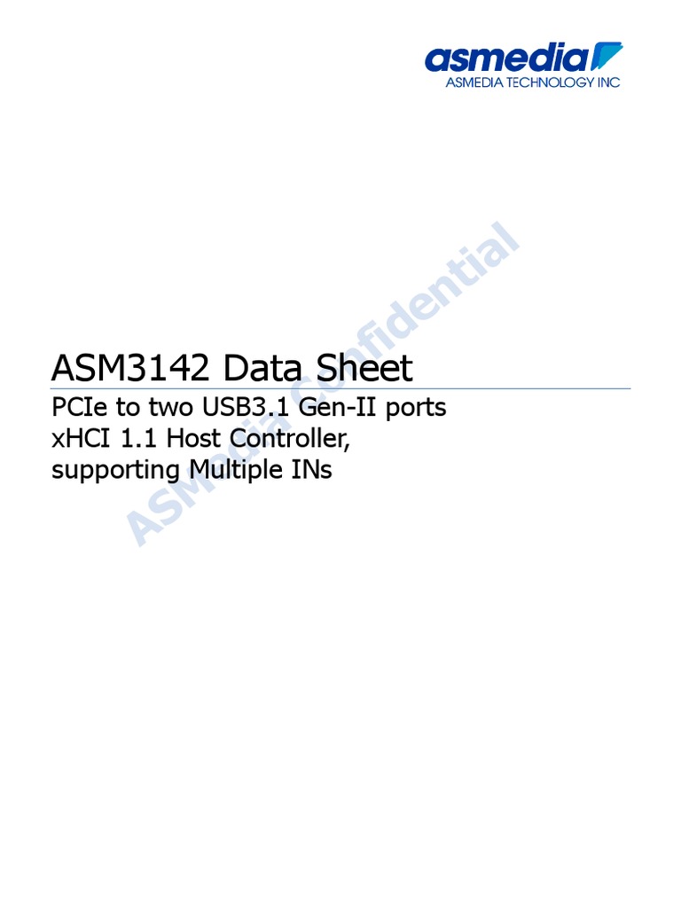 ASMedia ASM3142 Datasheet | PDF | Usb | Computer Science