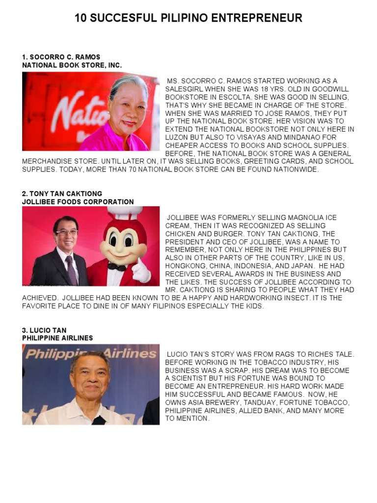 Top 10 Successful Filipino Entrepreneurs | PDF | Philippines ...