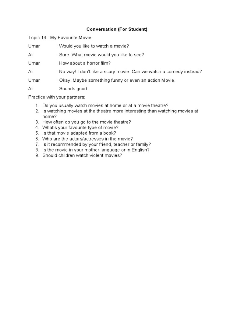 7 (Friday, 20 August) Conversation-Day 13 | PDF | Language Arts ...