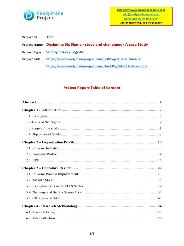 Designing Six Sigma - Steps and Challenges - A Case Study | PDF | Six ...