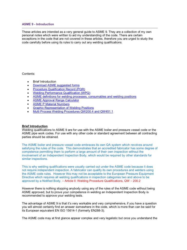 ASME IX Explanations | PDF | Welding | Construction