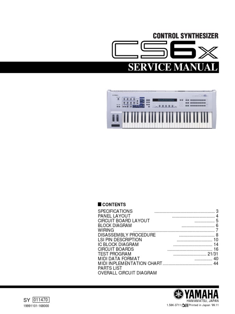 Yamaha CS6x Service Manual | PDF | Synthesizer | Input/Output