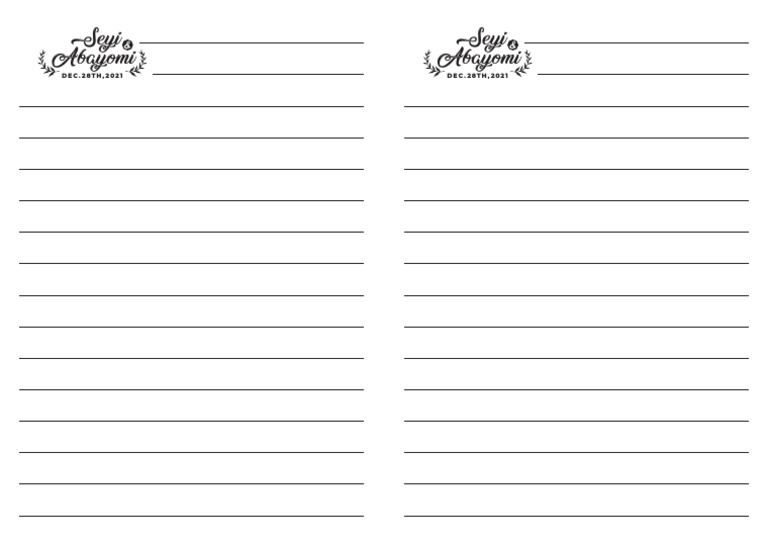 Wedding Jotter Inner | PDF