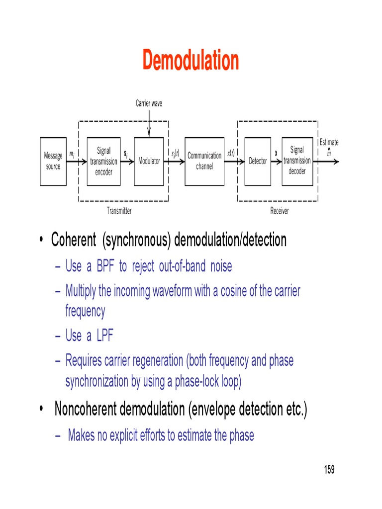 Demodulation Demodulation: - Coherent (Synchronous) Demodulation/detection | PDF | Signal To ...