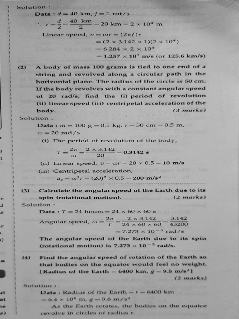 Circular Motion Basic Numericals | PDF