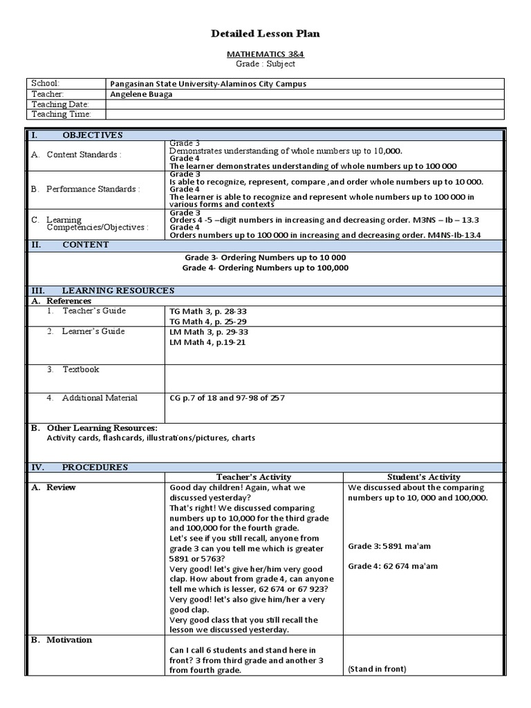 Detailed Lesson Plan | PDF | Planets | Lesson Plan