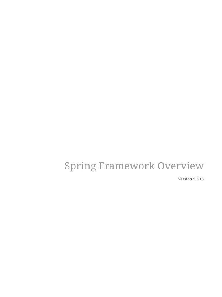 Spring Framework Overview Pdf Spring Framework Java Programming Language