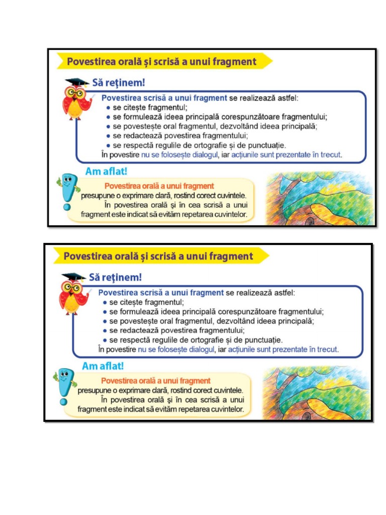 Povestirea Orală Și În Scris A Unui Fragment | PDF