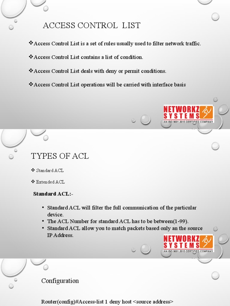Access Control List | PDF | Router (Computing) | Ip Address