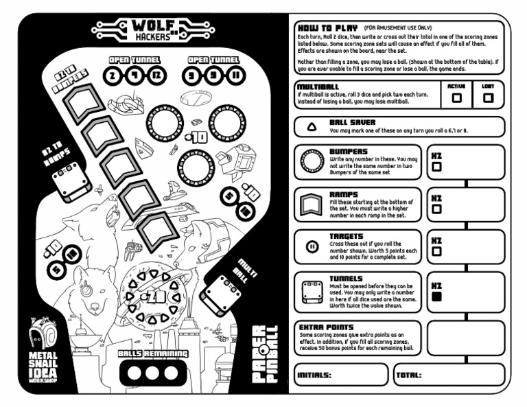 Paper Pinball Wolf Hackers Se BW02 | PDF | Gaming | Leisure