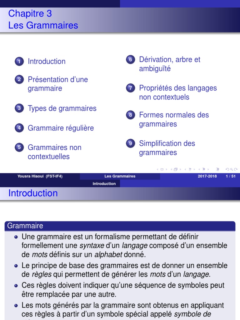 Chapitre3 TLC | PDF | Syntaxe (logique) | Grammaire