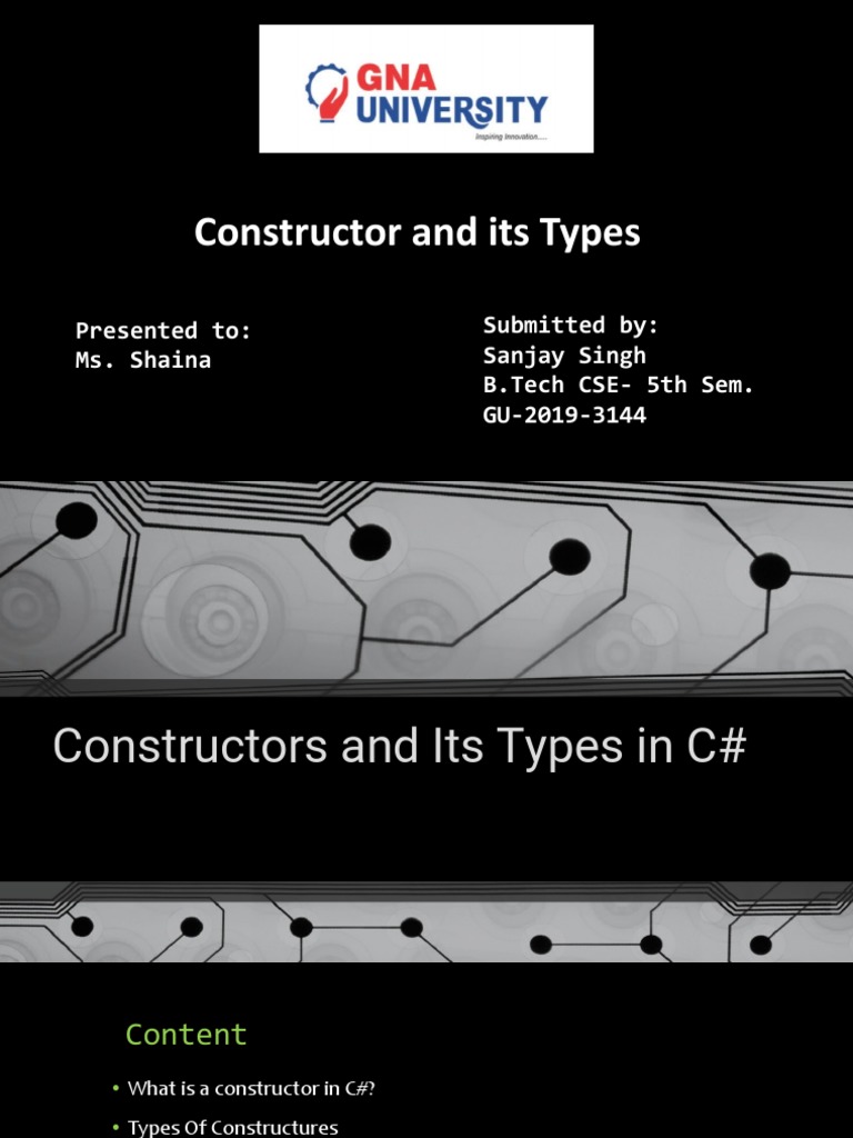 Constructors And Its Types In C Pdf Constructor Object Oriented Programming Programming