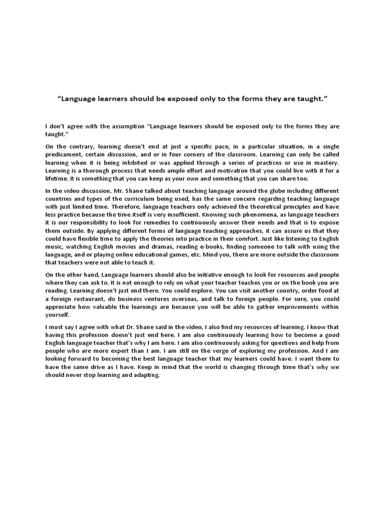 Expanding Language Learning Beyond Classrooms | PDF | Language ...