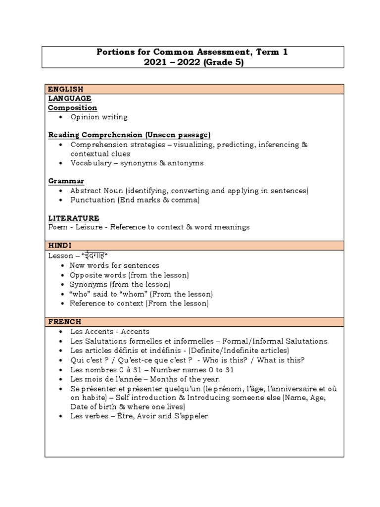 Grade 5 Common Assessment Guide | PDF | Flowers | Pollination