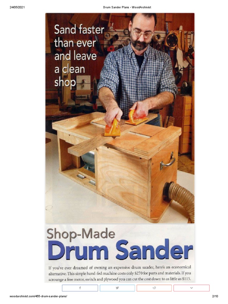 Drum Sander Plans - WoodArchivist | PDF | Woodworking | Building Materials