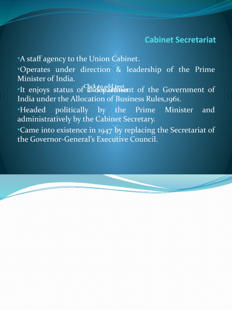 Cabinet Secretariat Functions & Structure | PDF | Cabinet (Government ...