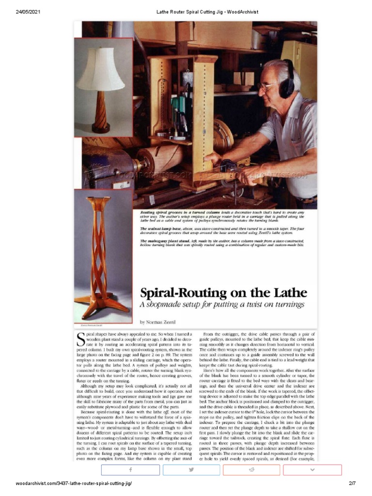 Lathe Router Spiral Cutting Jig Guide | PDF | Woodworking | Wood