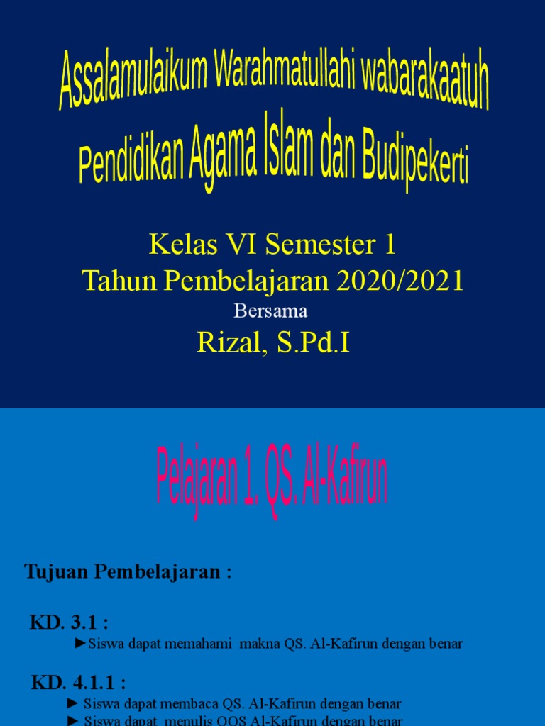 Ringkasan Materi Pai Kelas 6 | PDF