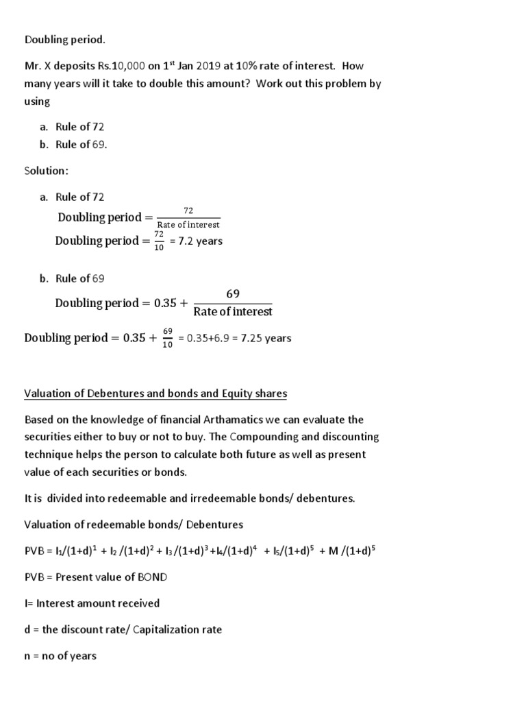 Valuation of Bonds and Debentures | PDF | Valuation (Finance) | Bonds ...