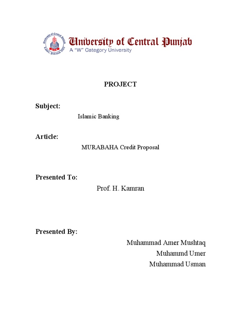 Islamic Banking Murabaha Proposal | PDF