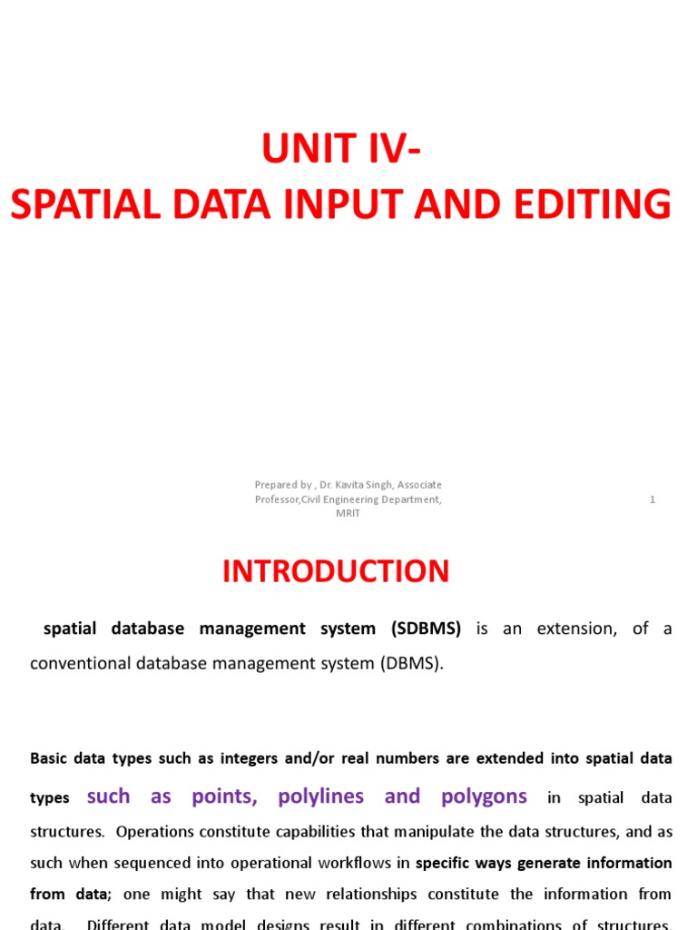UNIT 3 RS & Gis Notes | PDF | Databases | Geographic Information System