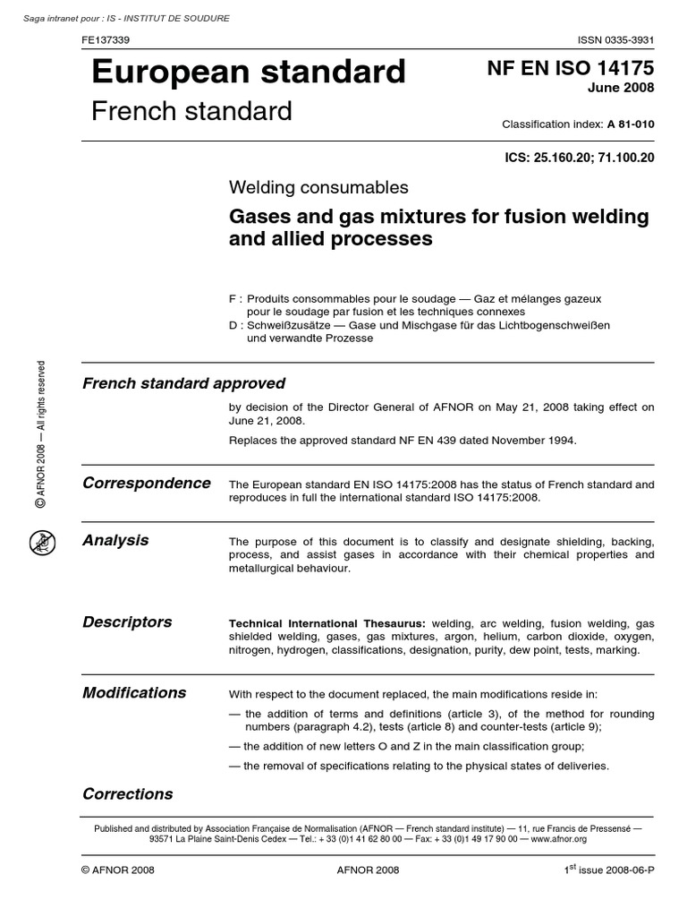EN ISO 14175 English | PDF | International Organization For ...
