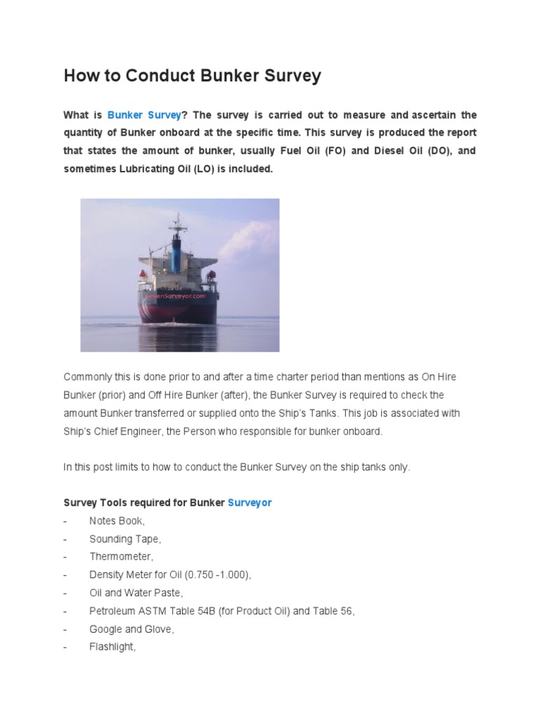 Bunker Survey: Calculation Guide | PDF | Fuel Oil | Density