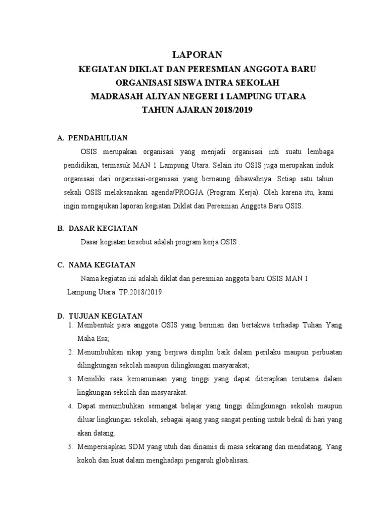 Laporan Kegiatan Diklat 2018 M. Safei 'L' | PDF