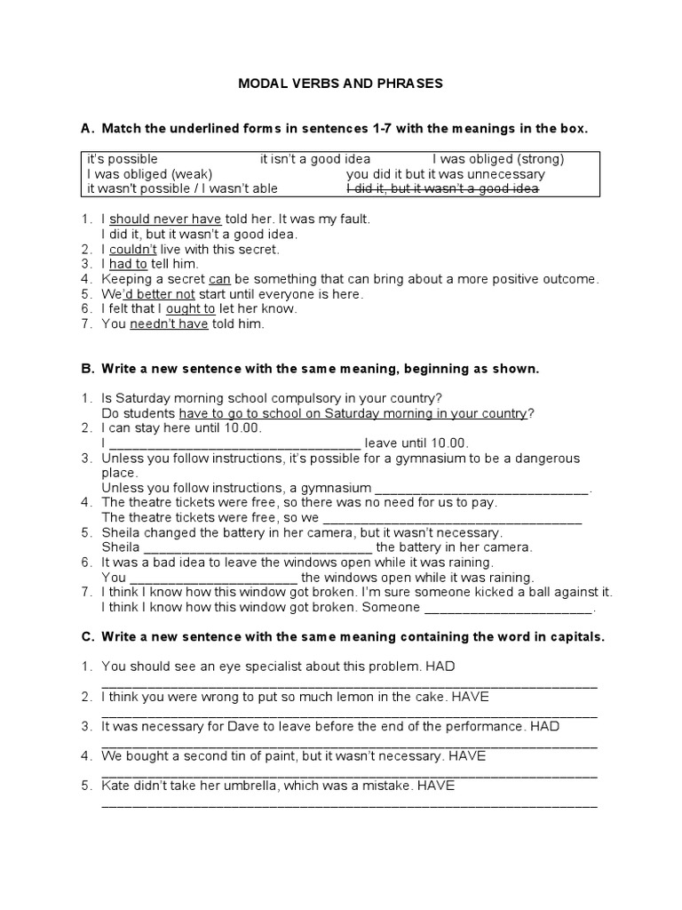 Modal Verbs and Phrases | PDF