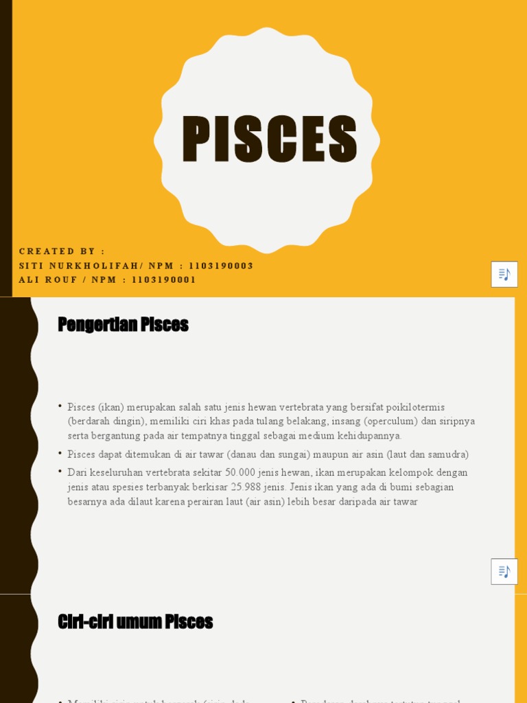 Karakteristik dan Klasifikasi Pisces | PDF