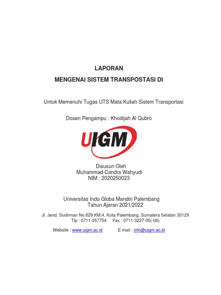 Laporan Sistem Transportasi | PDF