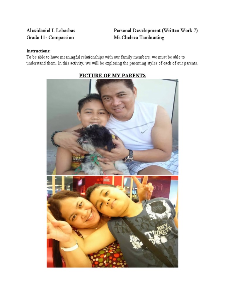 Alexidaniel I. Labasbas Personal Development (Written Work 7) Grade 11 ...