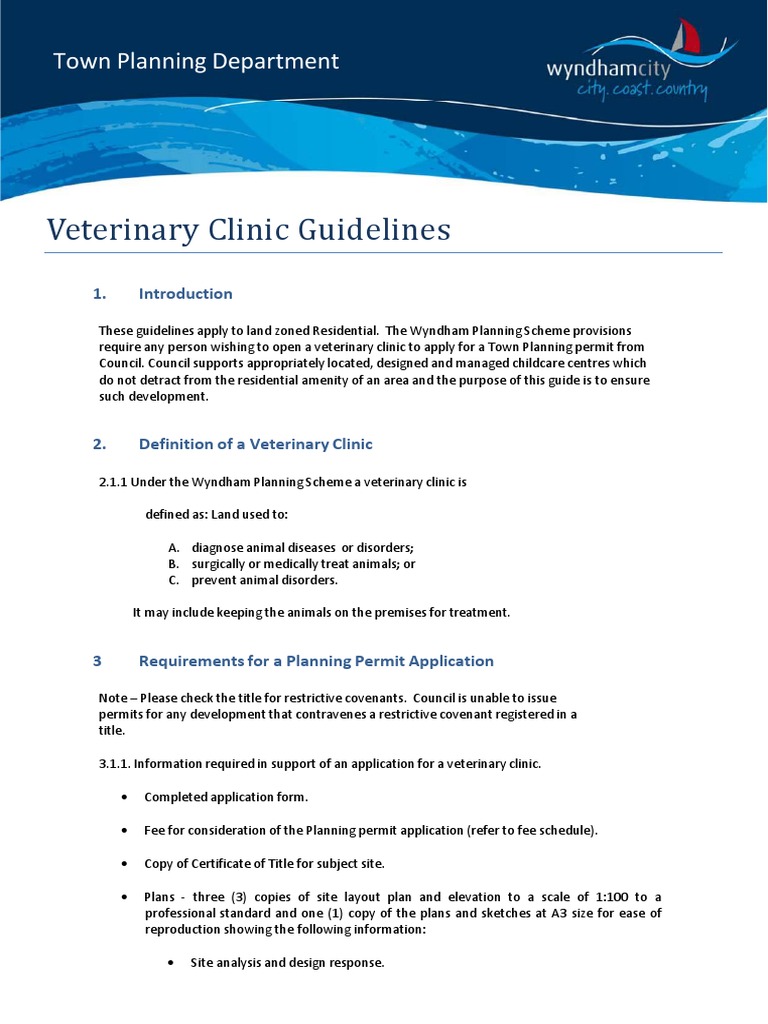 Town Planning - Veterinary Clinic Guidelines - 1617 | PDF | Noise