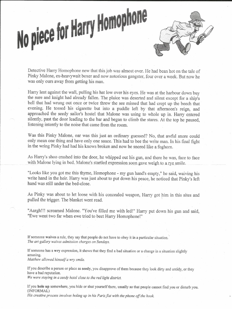 Harry Homophone Story | PDF