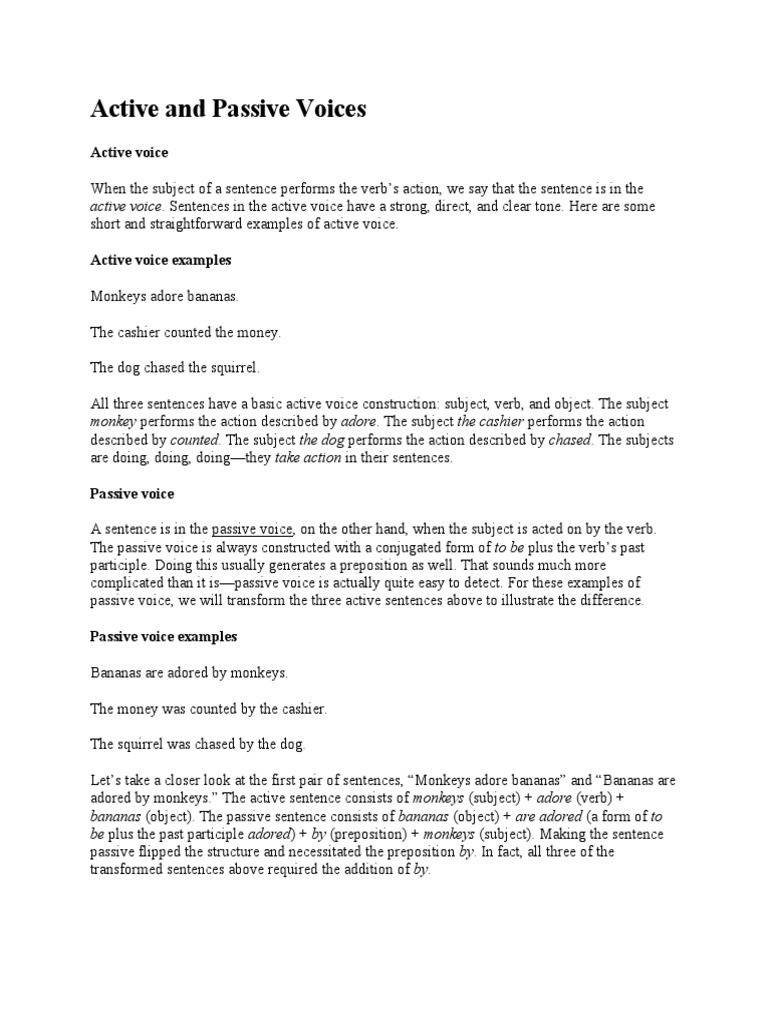 An In-Depth Explanation of Active and Passive Voice Constructions with ...