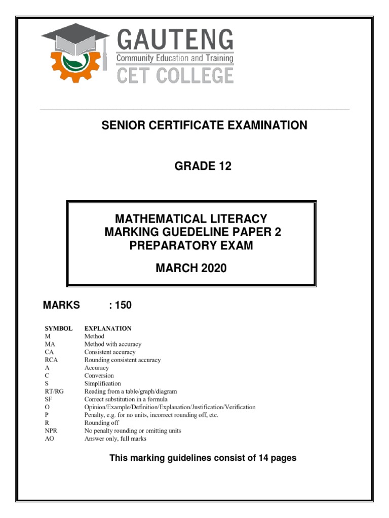 Maths Lit Paper 2 MG | PDF | Area | Triangle