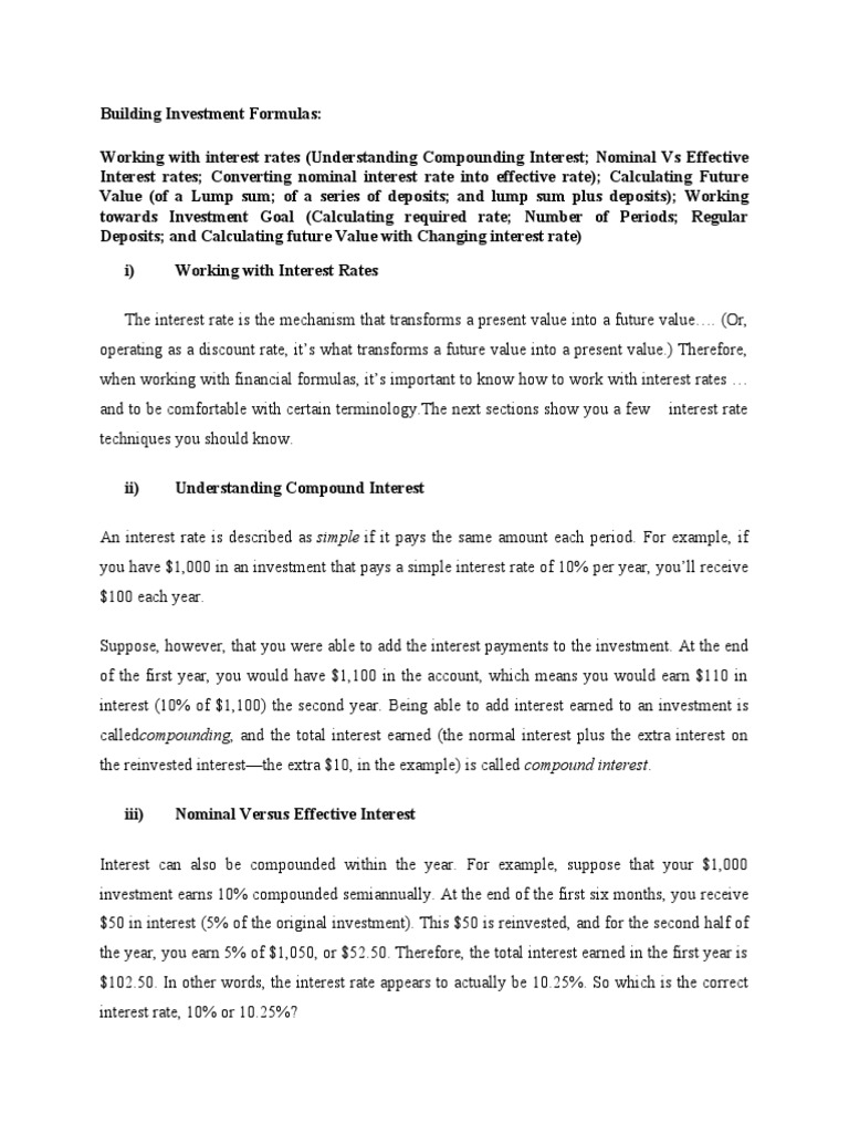 Investment Formulas | Download Free PDF | Interest | Present Value