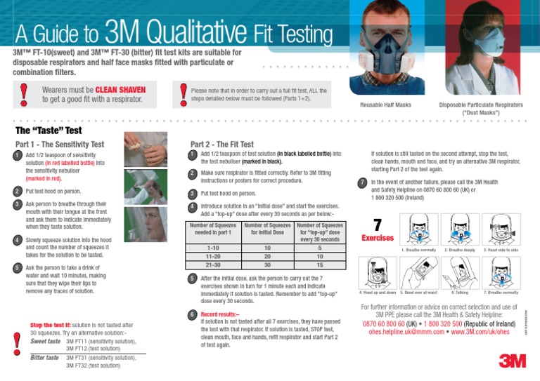 3M Respirator Fit Tesing Guide - One Page | Download Free PDF ...