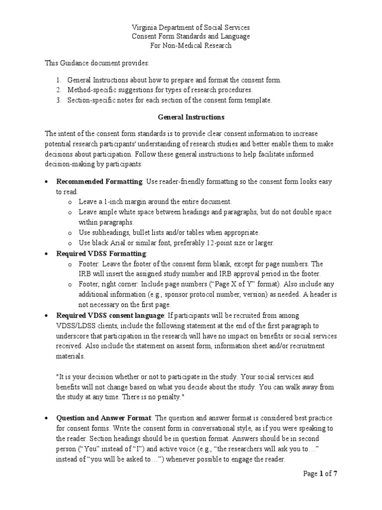 Consent - Form - Standards - and - Language PT 1 | PDF | Consent ...