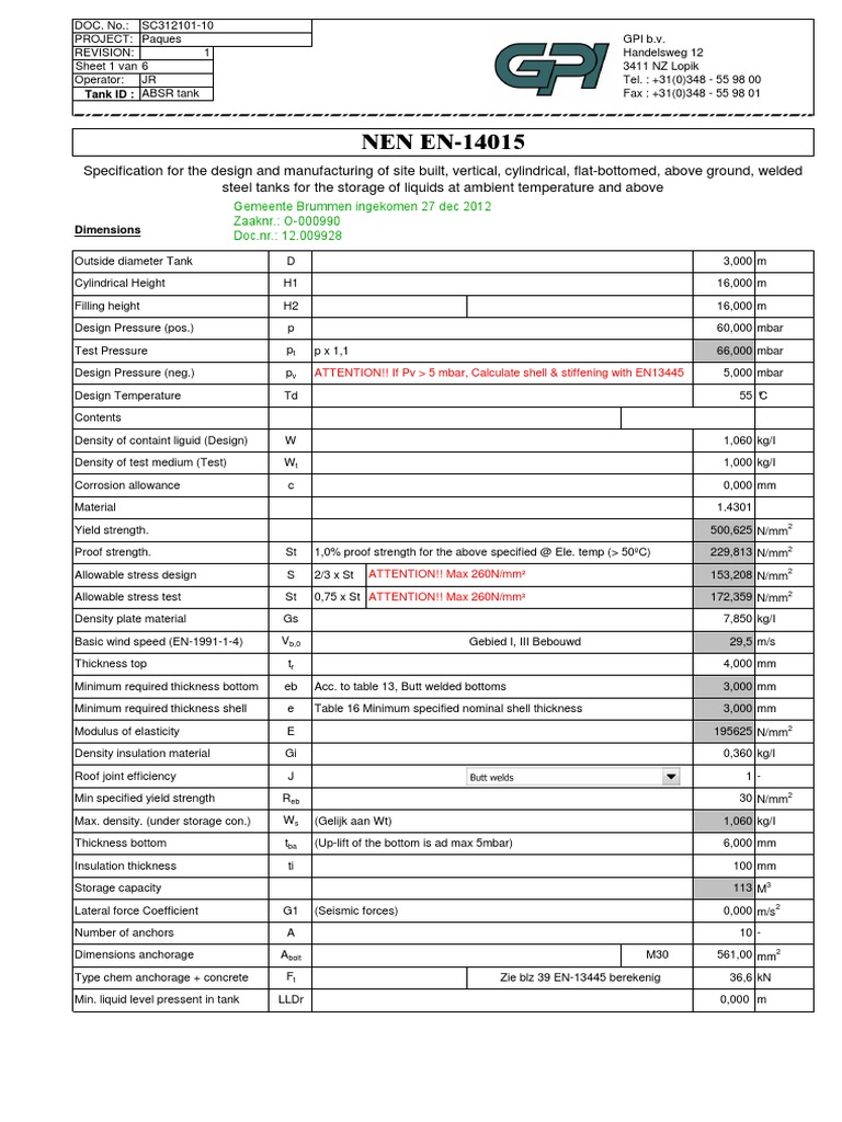 EN 14015 Example | PDF | Applied And Interdisciplinary Physics ...
