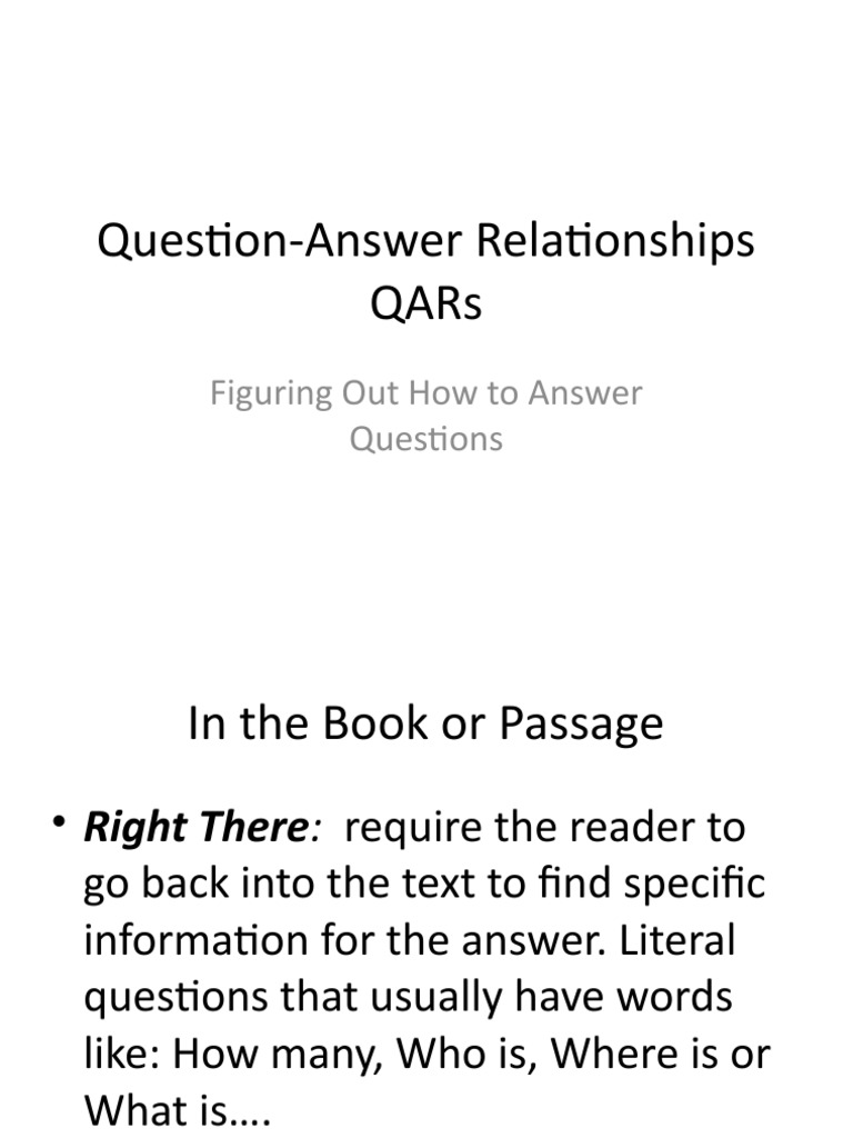 Question Answer Relationships | PDF