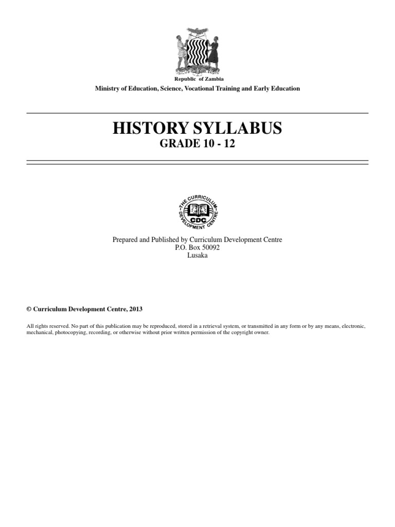HISTORY Grade 10 12 | PDF | Curriculum | Educational Assessment