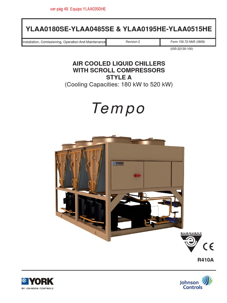 York YLAA Chiller Installation Manual | PDF | Firefighting | Toxicity