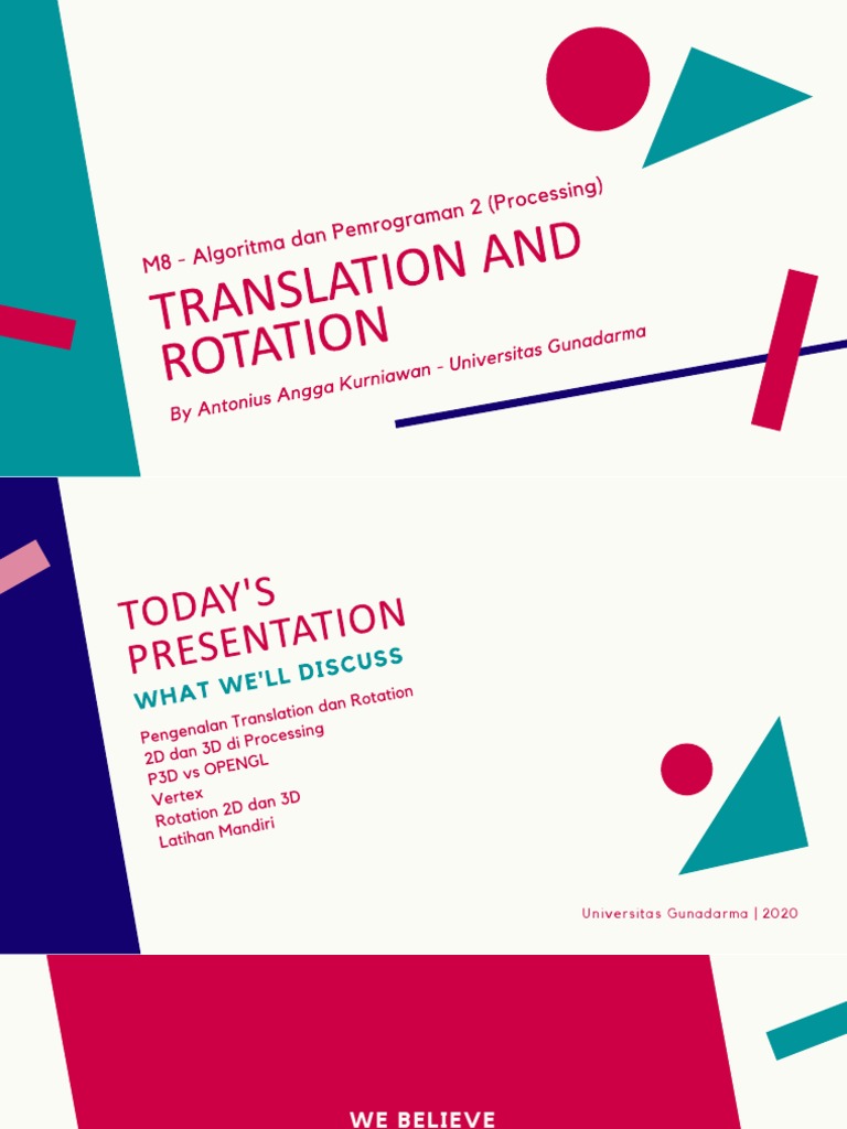 Pemrograman 3D: Translation dan Rotation | PDF | Metode & Bahan Ajar