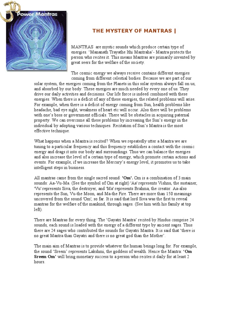 Short Mantras | PDF | Mantra | Religion And Belief