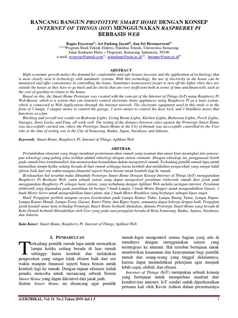 Rancang Bangun Prototype Smart Home Dengan Konsep Pdf Internet Of Things Home Automation