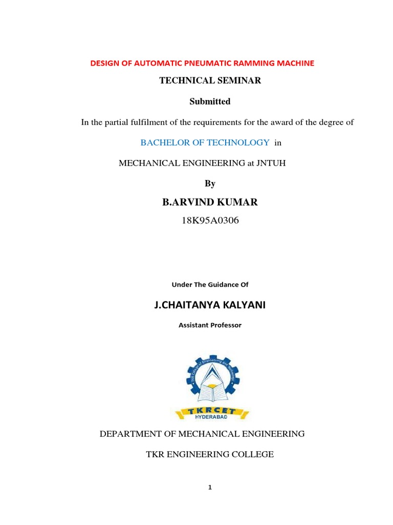 Design of Automatic Pneumatic Ramming Machine | PDF | Valve | Engines