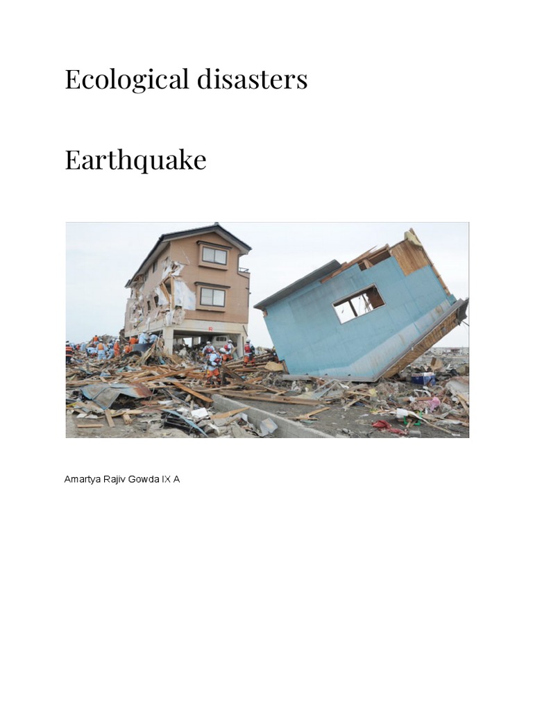 Ecological Disasters | PDF | Earthquakes | Disasters