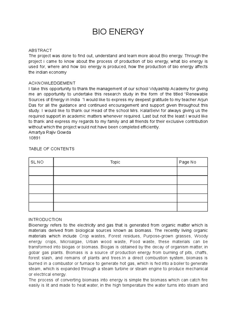 Bio Energy | PDF